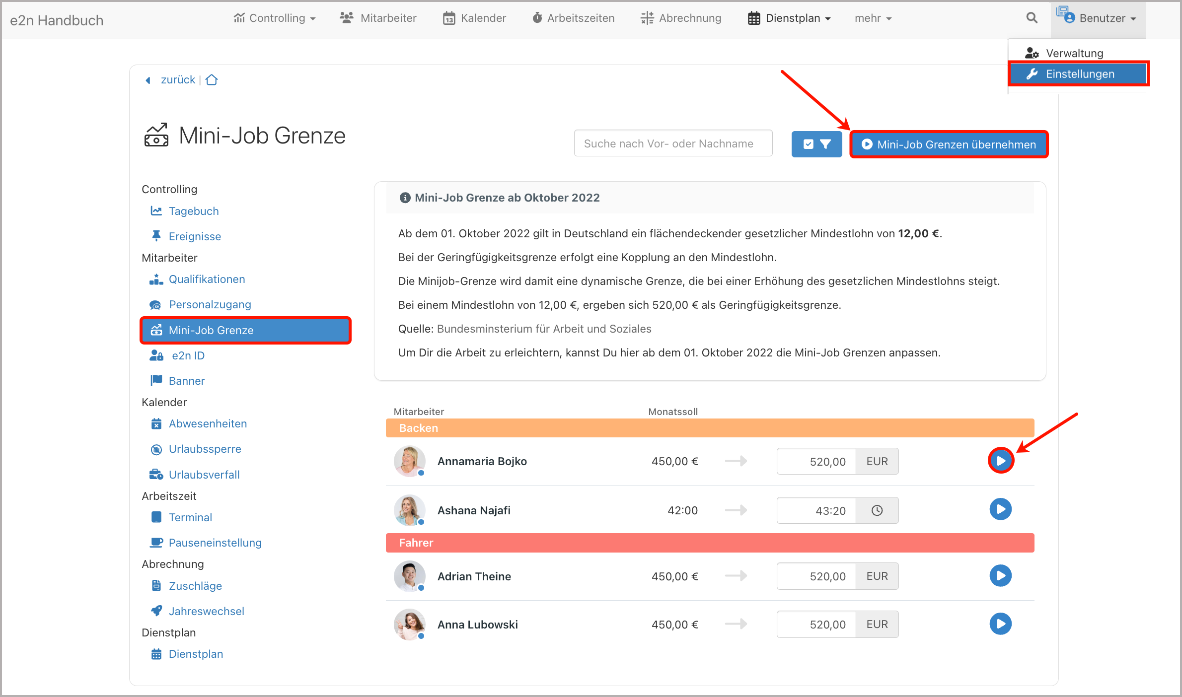 Anpassung der Mini-Job-Grenze